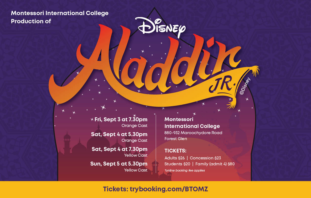 Aladdin Jr Tickets Now On Sale | MIC – Montessori International College